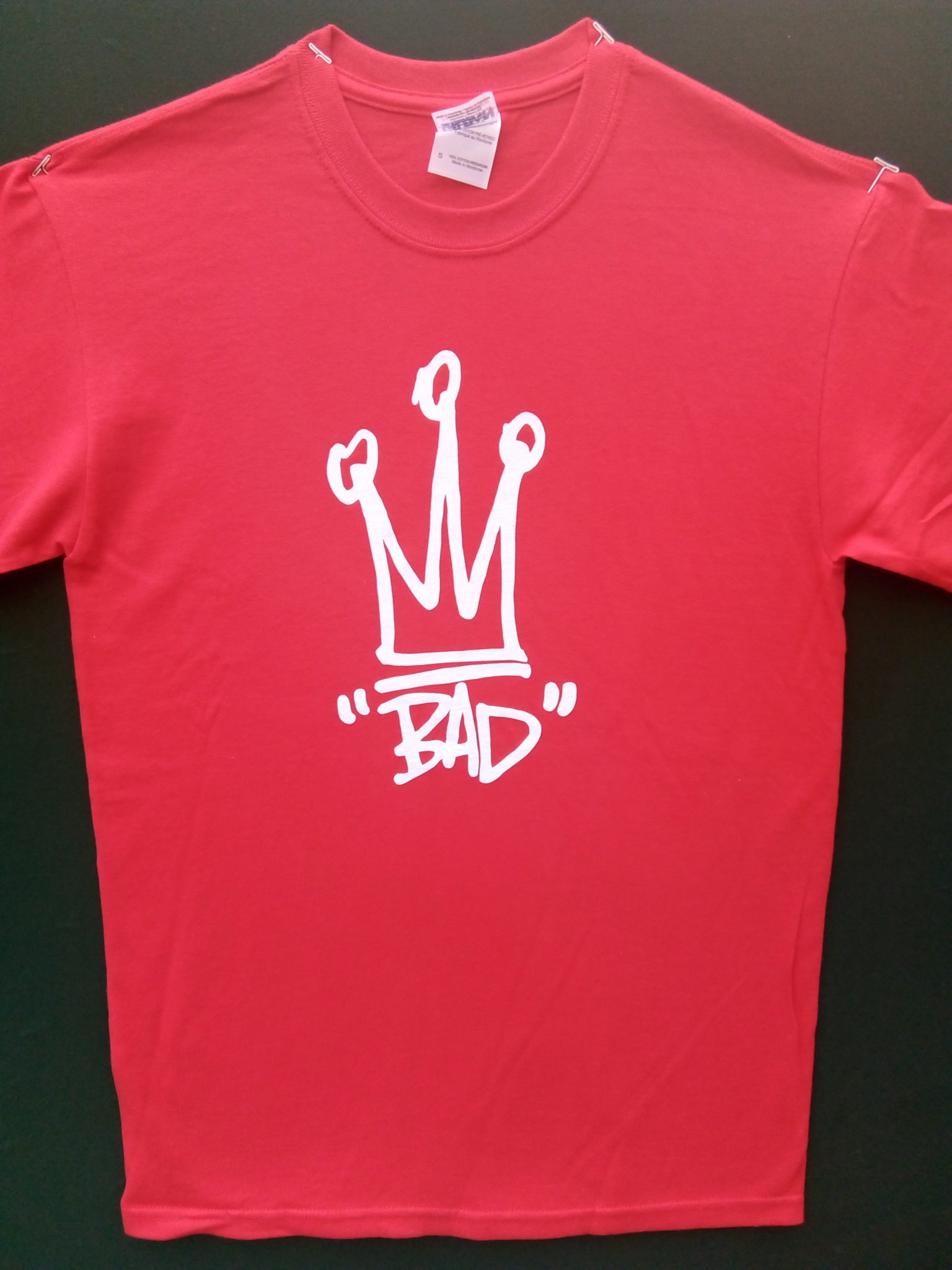 Big Audio Dynamite - Red BAD Crown - flock print - TCB